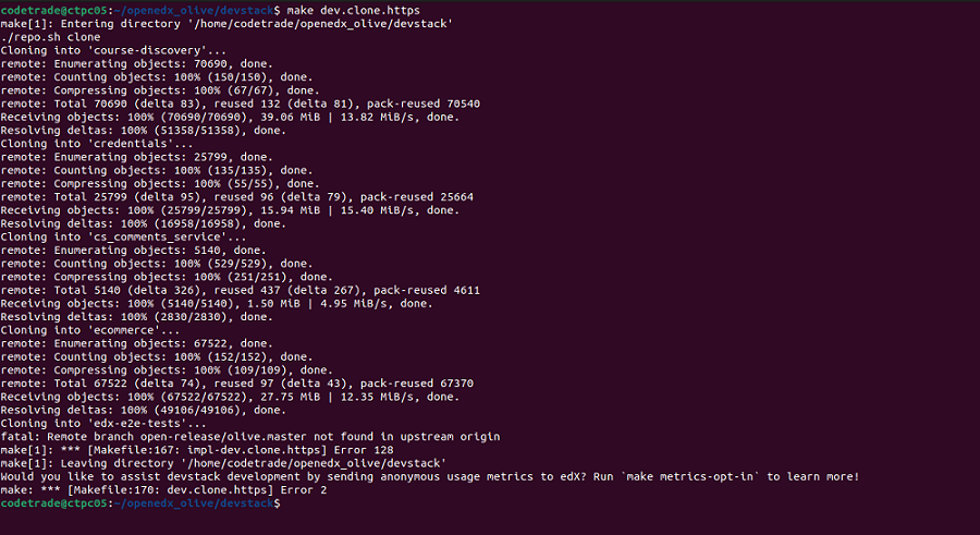 Open edX DevStack Installation with Olive Release